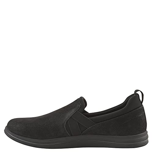 Clarks Women's Breeze Bali Loafer Flat, Black Synthetic, 6