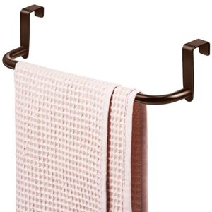 2 Pieces Metal Towel Bar Kitchen Cabinet Towel Rack Strong Steel Towel Bar Rack for Hanging on Inside or Outside of Doors, Home Kitchen Bathroom, Hand Towels, Dish Towels and Tea Towels (Bronze)