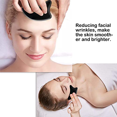 ZIZZON Bian Stone Gua Sha set Facial Tools Scraping Massage Tool for Face Eye Neck Natural Beauty Anti-Aging Skin Care Tools Body Muscle Relaxing Relieve Wrinkles