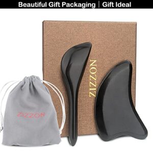 ZIZZON Bian Stone Gua Sha set Facial Tools Scraping Massage Tool for Face Eye Neck Natural Beauty Anti-Aging Skin Care Tools Body Muscle Relaxing Relieve Wrinkles