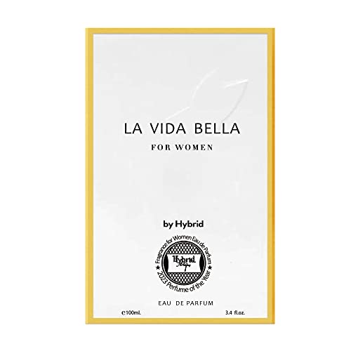 Hybrid & Company La Vida Bella Fragrance for Women Eau De Parfum Natural Spray Elegant Scent, 3.4 Fl Oz