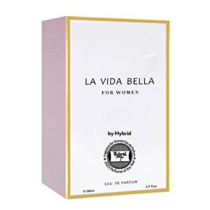 Hybrid & Company La Vida Bella Fragrance for Women Eau De Parfum Natural Spray Elegant Scent, 3.4 Fl Oz