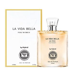 hybrid & company la vida bella fragrance for women eau de parfum natural spray elegant scent, 3.4 fl oz