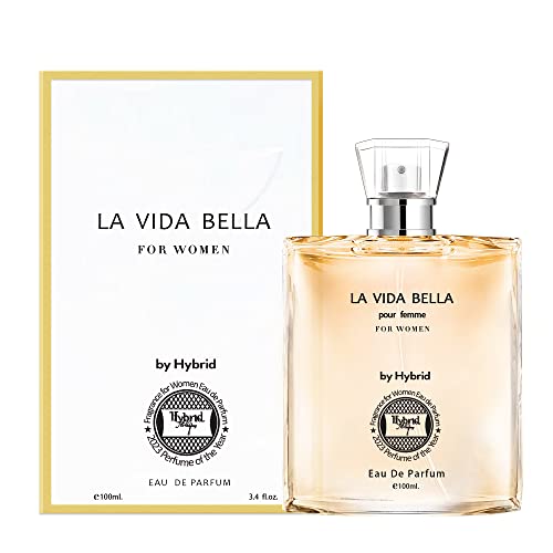 Hybrid & Company La Vida Bella Fragrance for Women Eau De Parfum Natural Spray Elegant Scent, 3.4 Fl Oz