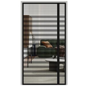 dcuins magnetic screen door fits door size 32 x 80, screen mesh size 35 x 81, side opening upgraded heavy duty fiberglass, strong magnet closure door net for front back sliding doors, stripes