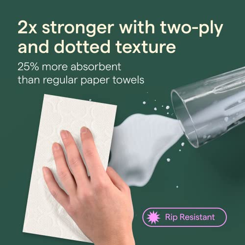 𝗪𝗜𝗡𝗡𝗘𝗥 𝟮𝟬𝟮𝟯* Bamboo Paper Towels - Kitchen Paper Towel w/ 6 x 2-Ply Kitchen Rolls - Washable Paper Towels for Kitchen, Absorbent Towel Kitchen Roll - Biodegradable, Plastic and Chemical Free