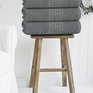 100% Ring Spun Cotton Bath Towels 24x44 Charcoal Grey Pack of 6 Gym Towels Soft Absorbent Lightweight Towels for Bathroom Spa Hotel Pool Salon Shower