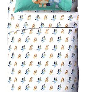 Jay Franco Bluey & Bingo Twin Size Sheet Set - 3 Piece Set Super Soft and Cozy Kid’s Bedding - Fade Resistant Microfiber Sheets (Official Bluey Product)