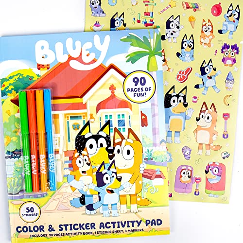 Bluey Coloring & Activity & Sticker Book, Great for at-Home Kids Activities, Perfect Road Trip & Travel Activity Kit, Screen-Free Fun Coloring Book for Ages 3, 4, 5, 6