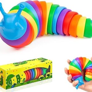 WHATOOK Fidget Slug, Caterpillar Fidget Worm Toy, Sensory Toys for Toddlers 1-3, 3-4, Autism Sensory Slug Toy Makes Relaxing Sound, Fidget Toys for Kids 5-7, Autistic Toys for Boys Girls ADHD Gifts