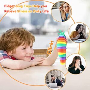 WHATOOK Fidget Slug, Caterpillar Fidget Worm Toy, Sensory Toys for Toddlers 1-3, 3-4, Autism Sensory Slug Toy Makes Relaxing Sound, Fidget Toys for Kids 5-7, Autistic Toys for Boys Girls ADHD Gifts