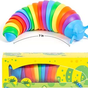 WHATOOK Fidget Slug, Caterpillar Fidget Worm Toy, Sensory Toys for Toddlers 1-3, 3-4, Autism Sensory Slug Toy Makes Relaxing Sound, Fidget Toys for Kids 5-7, Autistic Toys for Boys Girls ADHD Gifts