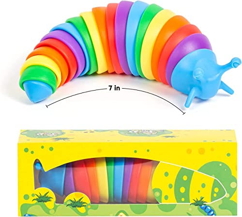 WHATOOK Fidget Slug, Caterpillar Fidget Worm Toy, Sensory Toys for Toddlers 1-3, 3-4, Autism Sensory Slug Toy Makes Relaxing Sound, Fidget Toys for Kids 5-7, Autistic Toys for Boys Girls ADHD Gifts