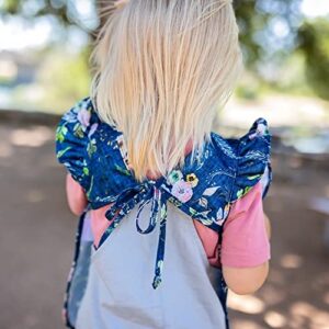 BapronBaby Flutter Boho Floral Bapron - No Neck Tie Safer Bib for Baby & Toddler - Soft Waterproof Stain Resistant - Machine Washable - Sz Baby/Toddler 6m-3T