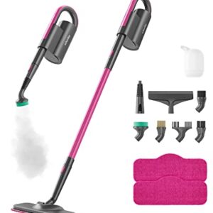 Schenley Steam Mop Cleaner with Detachable Handheld Steamer for Cleaning Hardwood/Laminate Floor, Tiles and Grout, with 7-in-1 Multi-purpose Accessories and Washable Microfiber Pads