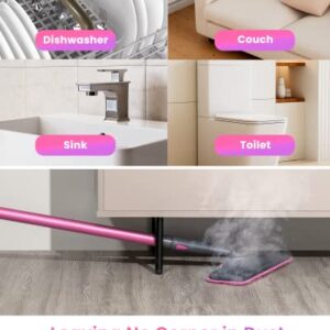 Schenley Steam Mop Cleaner with Detachable Handheld Steamer for Cleaning Hardwood/Laminate Floor, Tiles and Grout, with 7-in-1 Multi-purpose Accessories and Washable Microfiber Pads