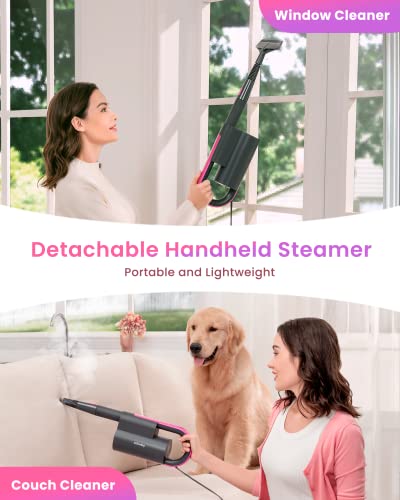 Schenley Steam Mop Cleaner with Detachable Handheld Steamer for Cleaning Hardwood/Laminate Floor, Tiles and Grout, with 7-in-1 Multi-purpose Accessories and Washable Microfiber Pads