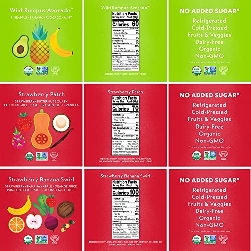 Once Upon a Farm | Organic Farmer's Finest Sampler | Mango, Veggie, Strawberry, Blueberry, Avocado, Kale Apple, Strawberry Banana, Berry | Cold-Pressed | No Sugar Added | Dairy-Free Plant Based | Variety Pack of 24