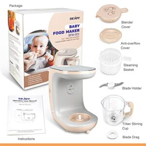 Baby Food Maker, Baby Food Processor Blender Grinder Steamer Cooks Blends Healthy Homemade Baby Food in Minutes Touch Screen Control… (BFM-003)