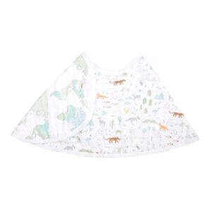 aden + anais essentials burpy bib, 100% cotton muslin, soft absorbent 4 layers, multi-use burp cloth and bib, 22.5" x 11", single, voyager-ecosphere