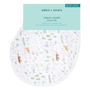 aden + anais Essentials Burpy Bib, 100% Cotton Muslin, Soft Absorbent 4 Layers, Multi-Use Burp Cloth and Bib, 22.5" X 11", Single, Voyager-Ecosphere