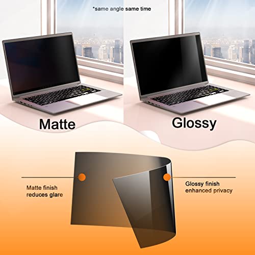 Mamol Laptop Privacy Screen 14 Inch Compatible with Lenovo/HP Envy/Dell/Acer/Asus/Thinkpad, 16:9 Aspect Removable Anti Glare Blue Light Privacy Screen Filter, Computer Monitor Security Shield 14 In