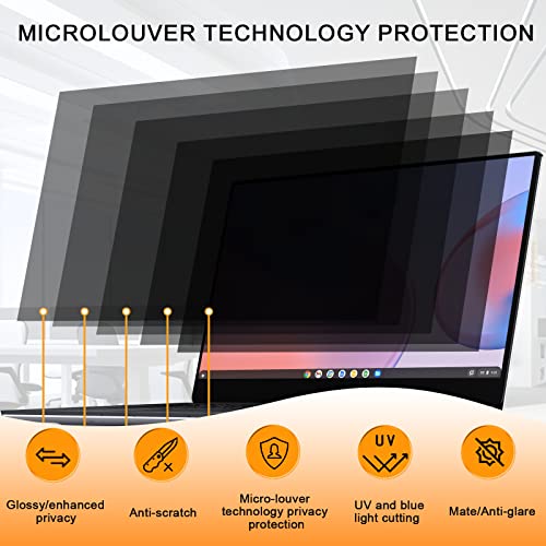 Mamol Laptop Privacy Screen 14 Inch Compatible with Lenovo/HP Envy/Dell/Acer/Asus/Thinkpad, 16:9 Aspect Removable Anti Glare Blue Light Privacy Screen Filter, Computer Monitor Security Shield 14 In