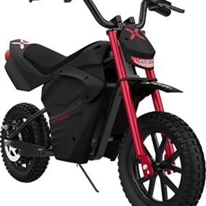 Hover-1 E-Track Electric Dirt Bike | 9MPH Top Speed, 9 Mile Range, 4HR Quick Charge,12.5" Air-Filled Tires, 120LB Max Weight, 2.25ft Tall, UL Certified & Tested - Safe for Kids & Teens, Red