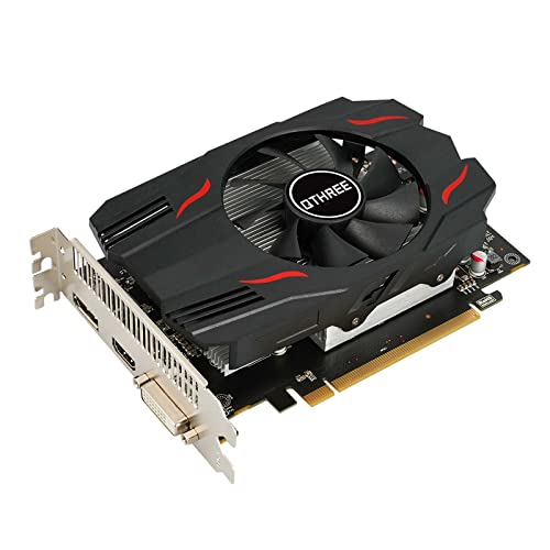 QTHREE AMD Radeon RX 550 Graphics Card,4GB,GDDR5,128-Bit,Desktop Gaming Video Card for PC,PCI Express 3.0 X8,Computer GPU,DirectX 12,DisplayPort,HDMI,DVI-D