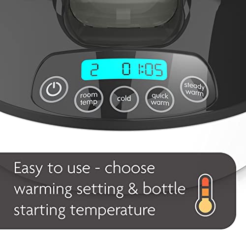 Baby Brezza Electric Baby Bottle Warmer, Breastmilk Warmer + Baby Food Warmer and Defroster - Universal Warmer Fits All Feeding Bottles: Glass, Plastic, Small, Large + Newborn – Digital Display