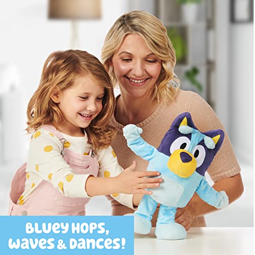 Bluey Dance and Play 14" Animated Plush | Over 55 Phrases and Songs, Multicolor