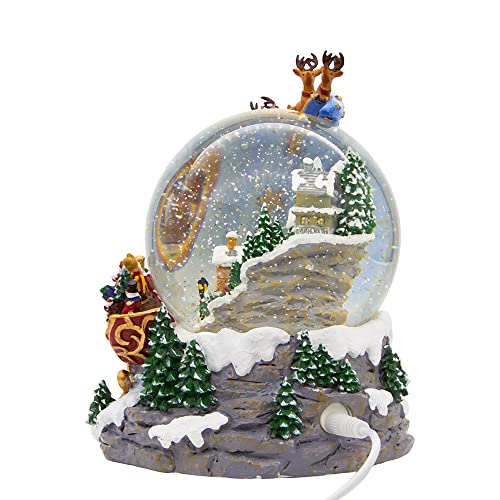 Kurt S. Adler Battery-Operated Musical Santa and SLED Waterglobe Water Globes, 120MM, Multi-Colored