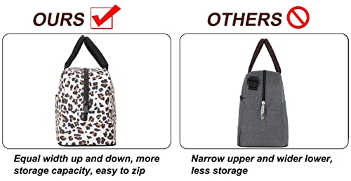 Ylebs Lunch Bag for Women Insulated Lunch Box Reusable Cooler Tote Bag for Work,Water-resistant Thermal(Leopard)