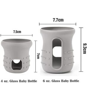 haakaa Glass Baby Bottle Sleeve - Non Slip Silicone Bottle Cover for Wide Neck Glass Baby Bottle 4.2oz -1pk