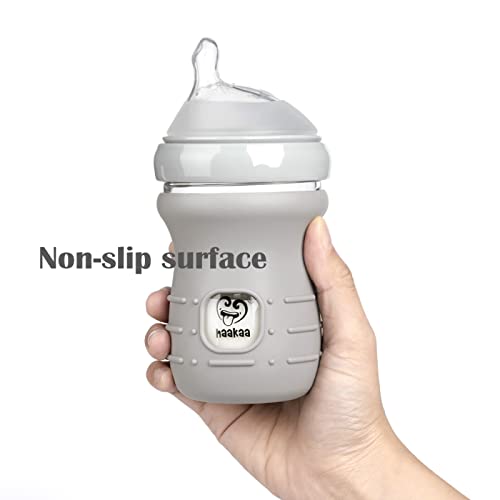 haakaa Glass Baby Bottle Sleeve - Non Slip Silicone Bottle Cover for Wide Neck Glass Baby Bottle 4.2oz -1pk