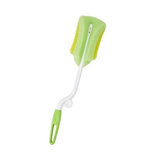 pigeon sponge bottle brush 2-way cleaning type for baby nursing bottles, green (made in japan)