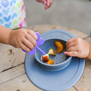 BapronBaby Garden Foodie Picks (2 Pack - Frog & Butterfly) - Toddlers + Preschoolers Utensils - BPA Free - Dishwasher Safe - Self Feeding - 18 Months+