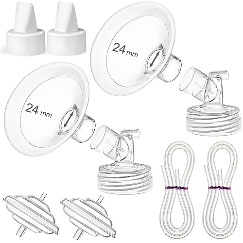 PumpMom 24mm Flange Pump Parts for Spectra S2 Spectra S1 Spectra 9 Plus Breast Pumps, Backflow Protector Tubing Valves, Not Original Spectra Pump Parts