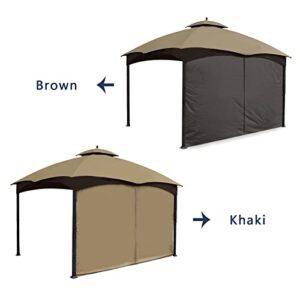 Gazebo Universal Replacement Privacy Curtains - Gafrem 8' x 8' Canopy Side Wall Privacy Panel with Zipper, 1 Panel Sidewall ONLY (Brown)