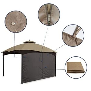 Gazebo Universal Replacement Privacy Curtains - Gafrem 8' x 8' Canopy Side Wall Privacy Panel with Zipper, 1 Panel Sidewall ONLY (Brown)