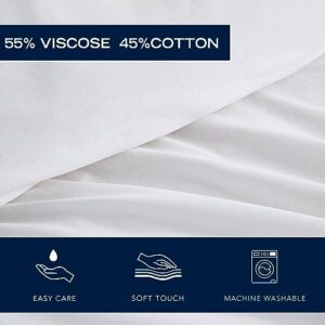 Nautica - Queen Duvet Cover Set, Embroidered Bedding with Matching Shams, Lightweight Home Decor for All Seasons (Alden White, Queen)