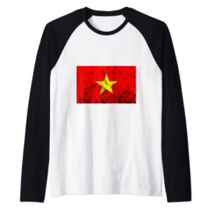 Vietnam Vetaran Vietnamese Flag Vietnamese Pride Raglan Baseball Tee