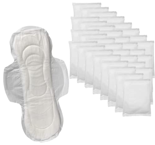 Winged Maternity Peri Pads [Pack of 32] – Large Postpartum Flow Pads with Wings - Ultra Soft Disposable Nursing Pads for New Moms- Vakly Postpartum Guide Included (32)