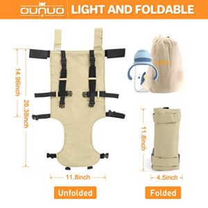 Portable High Chair, OUNUO Travel Harness Seat for Toddler and Babies, Travel High Chair Essential Accessories Washable Cloth Harness Chair for Infant Feeding, Foldable Baby Chair Seat Belt