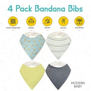 MODERN BABY 4 Pack Bandana Bibs for Boys Absorbent Drooler Baby Bibs, Tacos