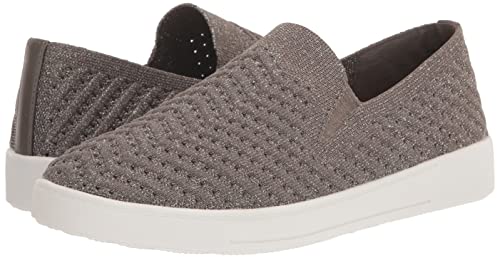 WHITE MOUNTAIN Shoes Courage Women's Slip-on Sneaker, Silver/Fabric, 9 M