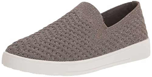 WHITE MOUNTAIN Shoes Courage Women's Slip-on Sneaker, Silver/Fabric, 9 M