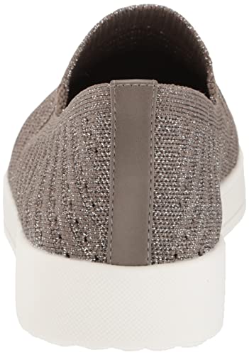 WHITE MOUNTAIN Shoes Courage Women's Slip-on Sneaker, Silver/Fabric, 9 M