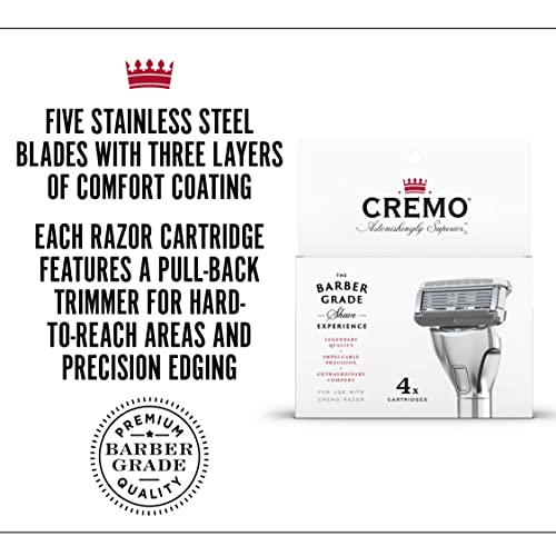 Cremo Astonishingly Superior Razor Refills, (4 Pack)