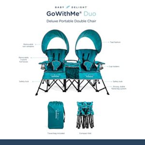 Baby Delight Go with Me Duo Deluxe Portable Chair | for Kids | Double Seat | Indoor and Outdoor | Teal